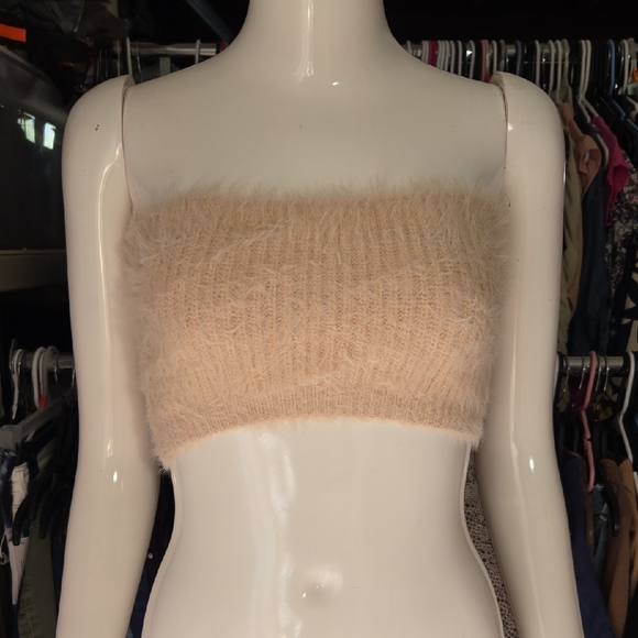 Zara | Tops | Zara Soft Beige Fuzzy Top | Poshmark